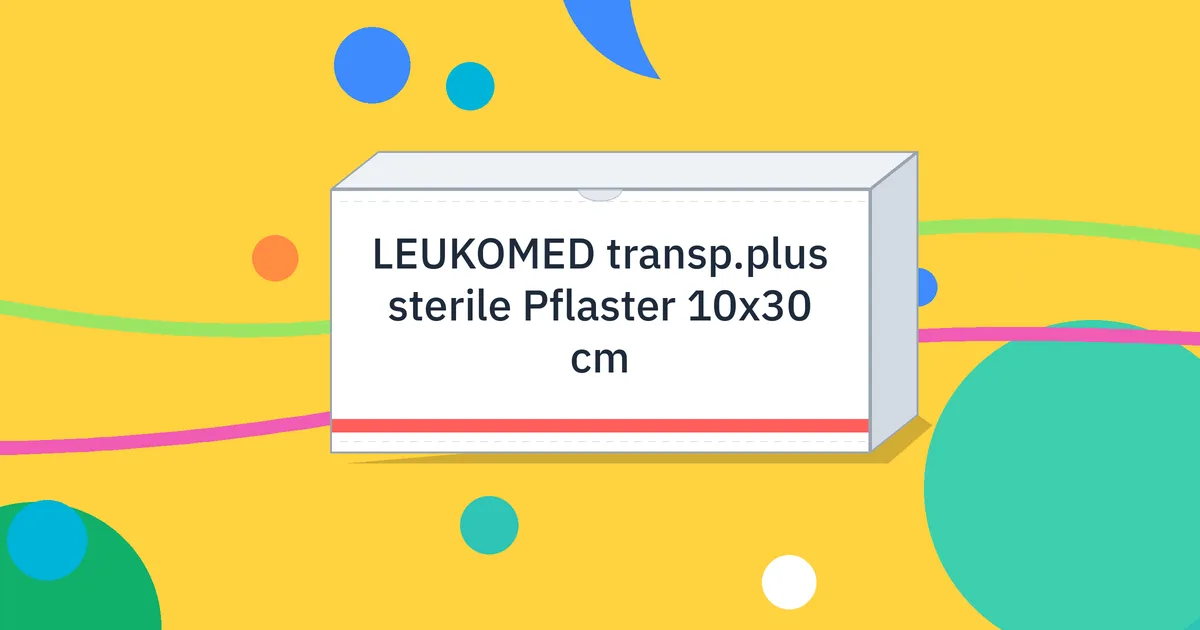 Symbolbild: Packung mit der Aufschrift LEUKOMED transp.plus sterile Pflaster 10x30 cm (PZN 01051146) – Verfügbarkeit und Bezug in Apotheken in Frankfurt am Main
