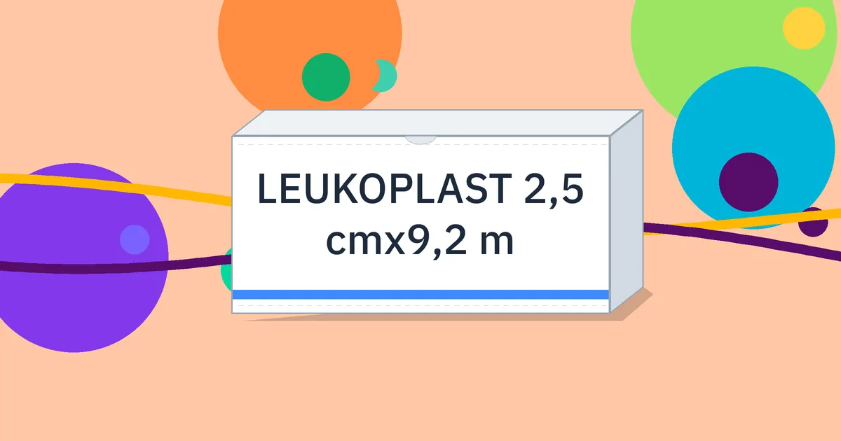Symbolbild: Packung mit der Aufschrift LEUKOPLAST 2,5 cmx9,2 m (PZN 04593511) – Verfügbarkeit und Bezug in Apotheken in Frankfurt am Main