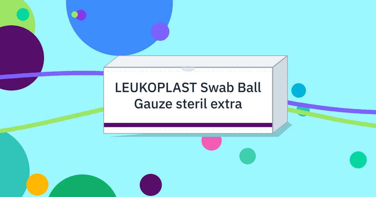 Symbolbild: Packung mit der Aufschrift LEUKOPLAST Swab Ball Gauze steril extra (PZN 20741069) – Verfügbarkeit und Bezug in Apotheken in Frankfurt am Main