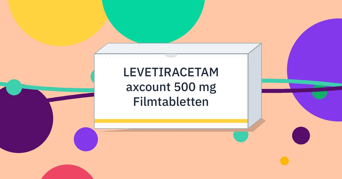 Symbolbild: Packung mit der Aufschrift LEVETIRACETAM axcount 500 mg Filmtabletten (PZN 10342960) – Verfügbarkeit und Bezug in Apotheken in Frankfurt am Main