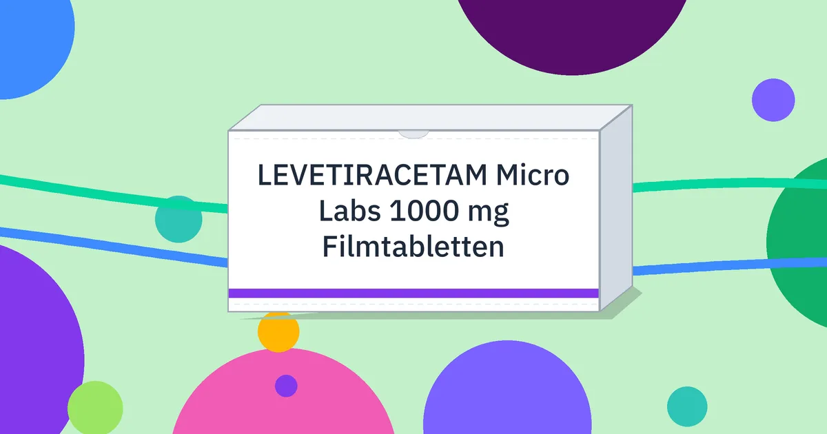 Symbolbild: Packung mit der Aufschrift LEVETIRACETAM Micro Labs 1000 mg Filmtabletten (PZN 17819307) – Verfügbarkeit und Bezug in Apotheken in Frankfurt am Main