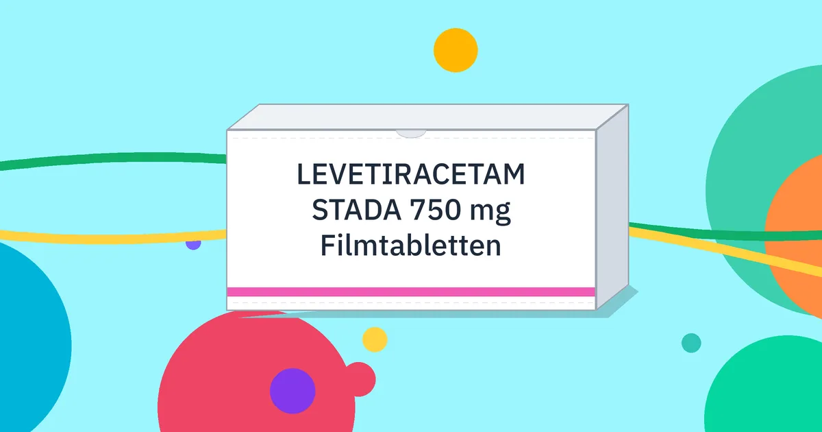 Symbolbild: Packung mit der Aufschrift LEVETIRACETAM STADA 750 mg Filmtabletten (PZN 09277861) – Verfügbarkeit und Bezug in Apotheken in Frankfurt am Main