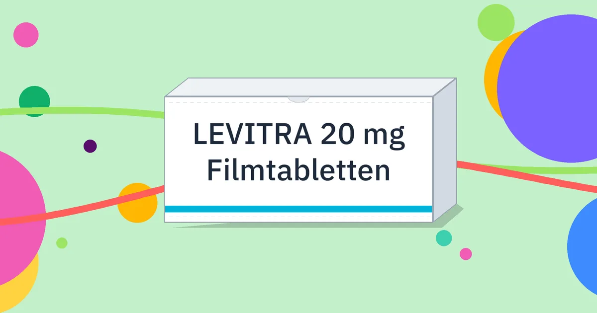 Symbolbild: Packung mit der Aufschrift LEVITRA 20 mg Filmtabletten (PZN 03799340) – Verfügbarkeit und Bezug in Apotheken in Frankfurt am Main