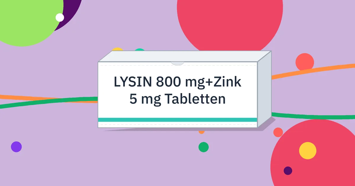 Symbolbild: Packung mit der Aufschrift LYSIN 800 mg+Zink 5 mg Tabletten (PZN 18494451) – Verfügbarkeit und Bezug in Apotheken in Frankfurt am Main