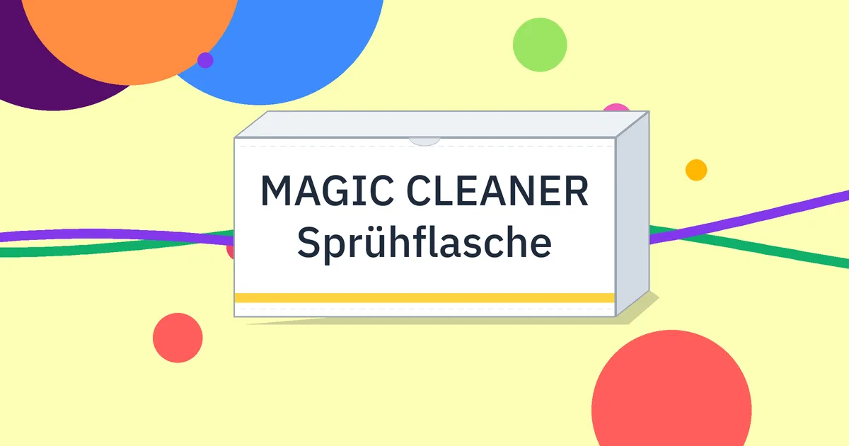 Symbolbild: Packung mit der Aufschrift MAGIC CLEANER Sprühflasche (PZN 19302169) – Verfügbarkeit und Bezug in Apotheken in Frankfurt am Main