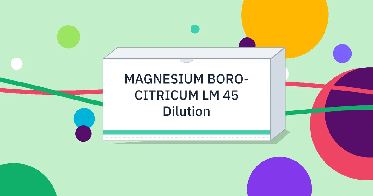 Symbolbild: Packung mit der Aufschrift MAGNESIUM BORO-CITRICUM LM 45 Dilution (PZN 12936818) – Verfügbarkeit und Bezug in Apotheken in Frankfurt am Main