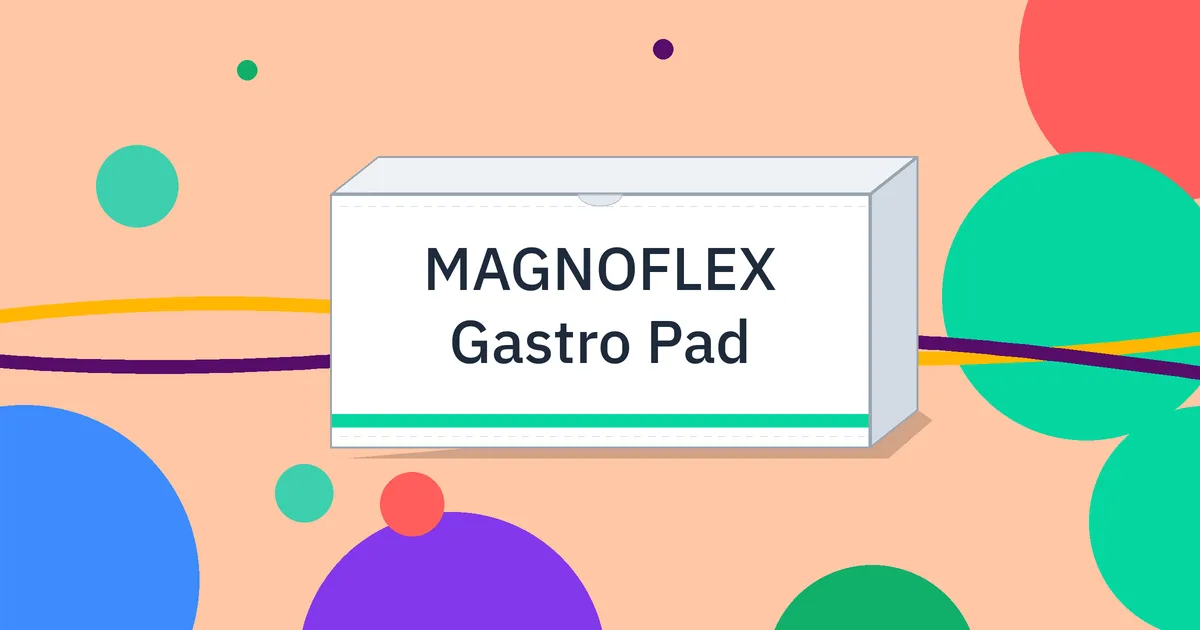 Symbolbild: Packung mit der Aufschrift MAGNOFLEX Gastro Pad (PZN 00889781) – Verfügbarkeit und Bezug in Apotheken in Frankfurt am Main
