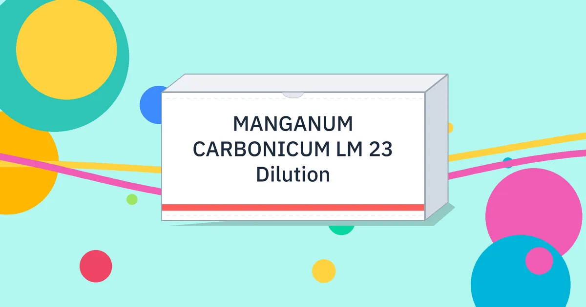 Symbolbild: Packung mit der Aufschrift MANGANUM CARBONICUM LM 23 Dilution (PZN 12942948) – Verfügbarkeit und Bezug in Apotheken in Frankfurt am Main