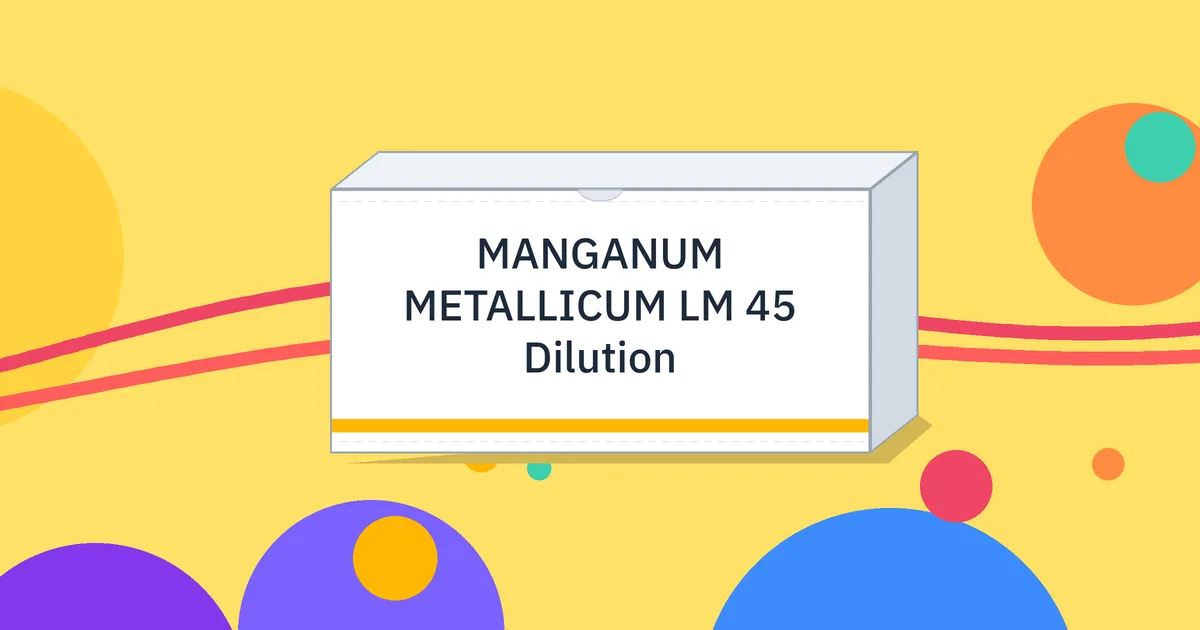 Symbolbild: Packung mit der Aufschrift MANGANUM METALLICUM LM 45 Dilution (PZN 12943480) – Verfügbarkeit und Bezug in Apotheken in Frankfurt am Main