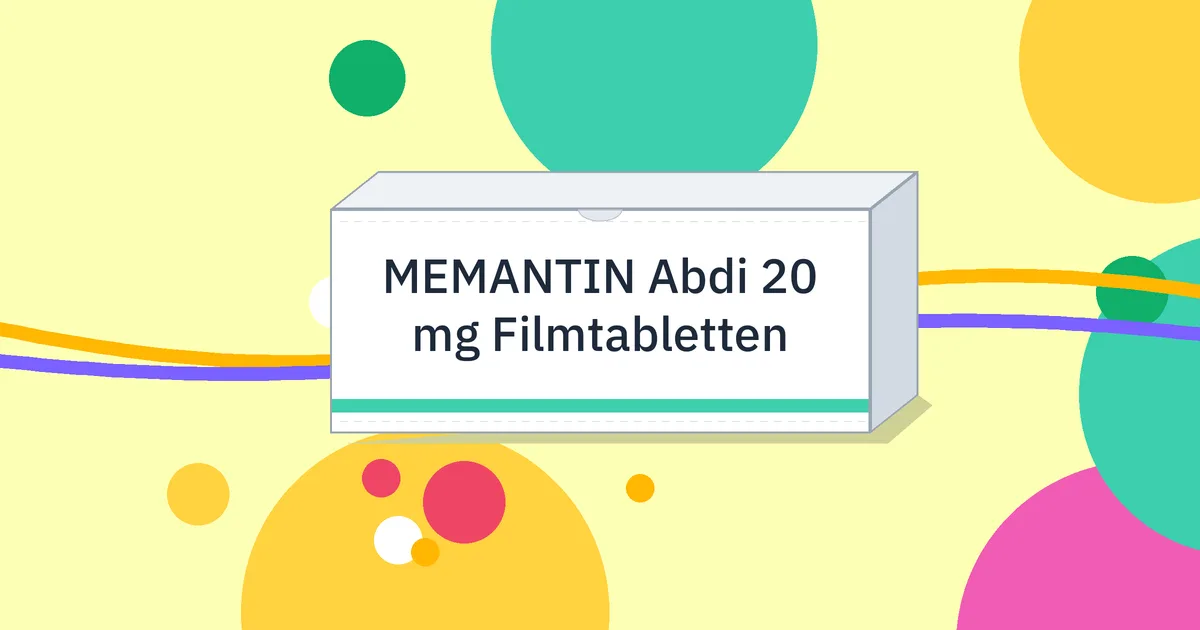Symbolbild: Packung mit der Aufschrift MEMANTIN Abdi 20 mg Filmtabletten (PZN 17570865) – Verfügbarkeit und Bezug in Apotheken in Frankfurt am Main