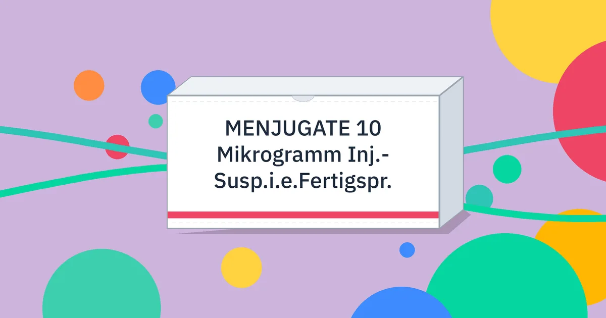 Symbolbild: Packung mit der Aufschrift MENJUGATE 10 Mikrogramm Inj.-Susp.i.e.Fertigspr. (PZN 13784960) – Verfügbarkeit und Bezug in Apotheken in Frankfurt am Main