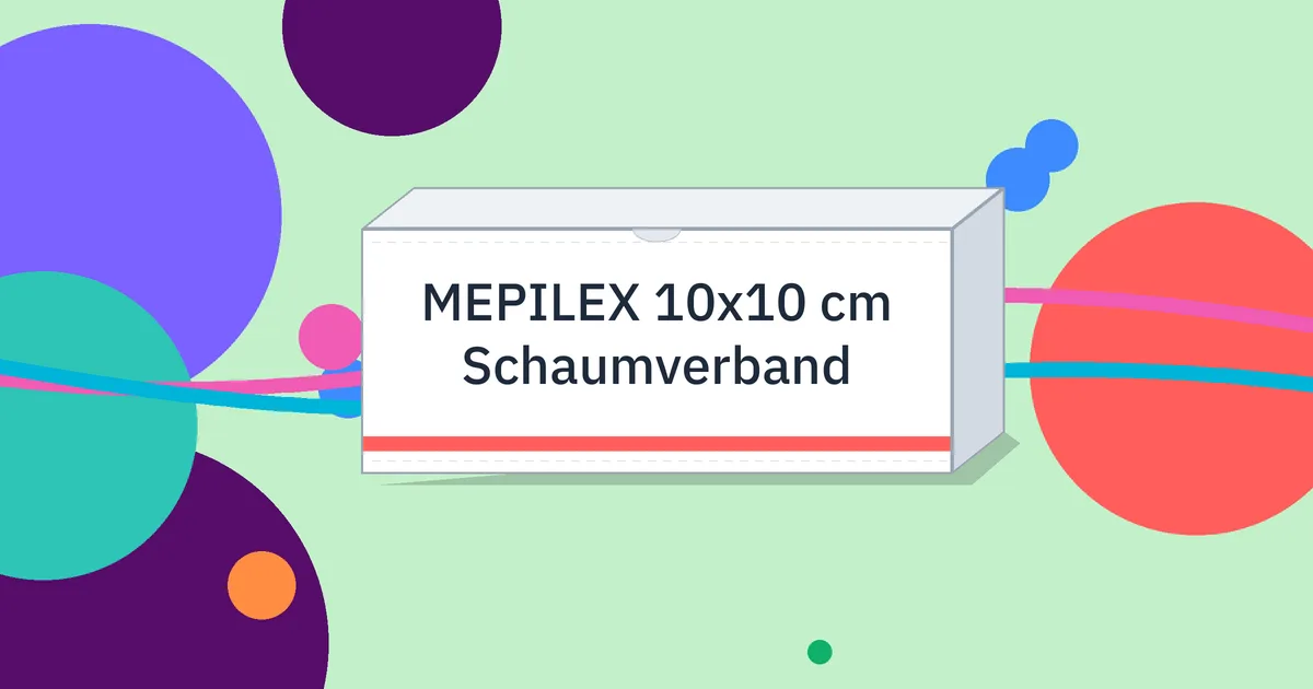 Symbolbild: Packung mit der Aufschrift MEPILEX 10x10 cm Schaumverband (PZN 20893709) – Verfügbarkeit und Bezug in Apotheken in Frankfurt am Main