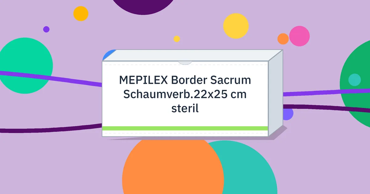 Symbolbild: Packung mit der Aufschrift MEPILEX Border Sacrum Schaumverb.22x25 cm steril (PZN 14039276) – Verfügbarkeit und Bezug in Apotheken in Frankfurt am Main