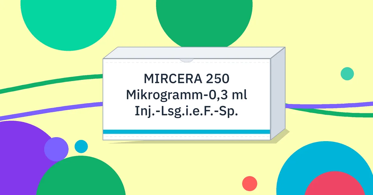 Symbolbild: Packung mit der Aufschrift MIRCERA 250 Mikrogramm-0,3 ml Inj.-Lsg.i.e.F.-Sp. (PZN 04761374) – Verfügbarkeit und Bezug in Apotheken in Frankfurt am Main