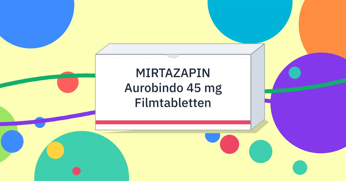 Symbolbild: Packung mit der Aufschrift MIRTAZAPIN Aurobindo 45 mg Filmtabletten (PZN 03675715) – Verfügbarkeit und Bezug in Apotheken in Frankfurt am Main
