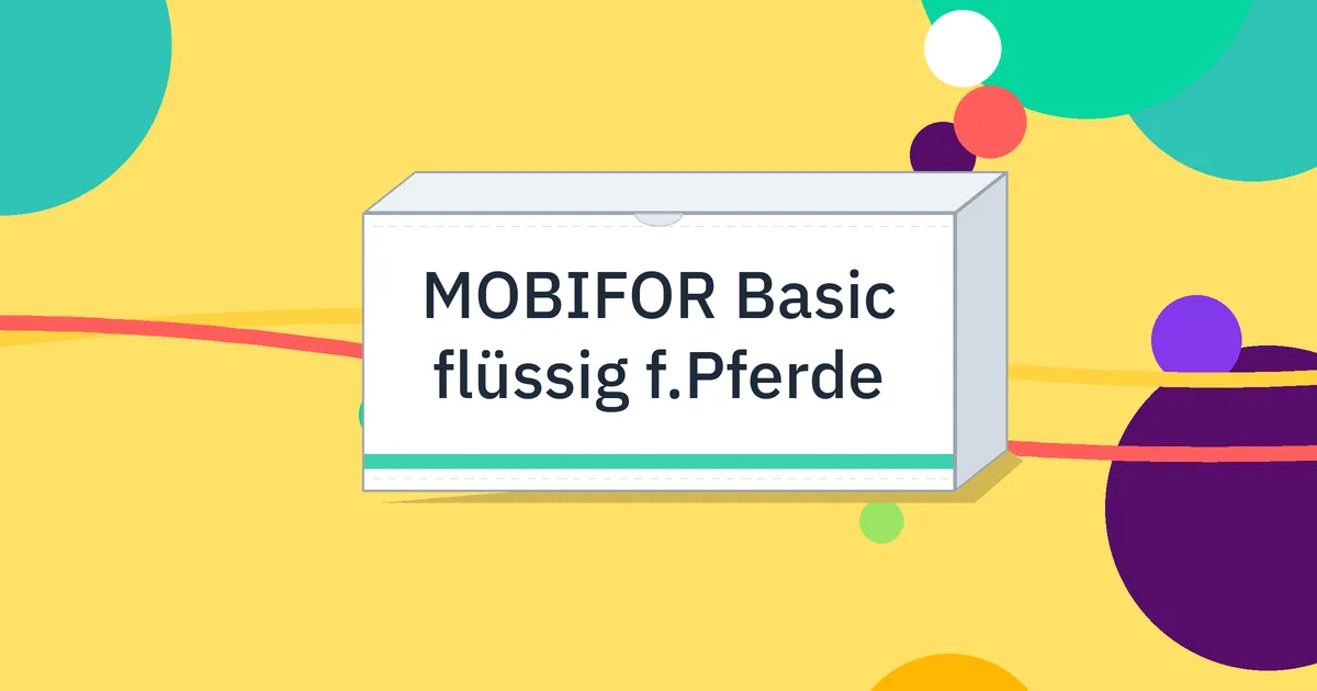 Symbolbild: Packung mit der Aufschrift MOBIFOR Basic flüssig f.Pferde (PZN 17835252) – Verfügbarkeit und Bezug in Apotheken in Frankfurt am Main
