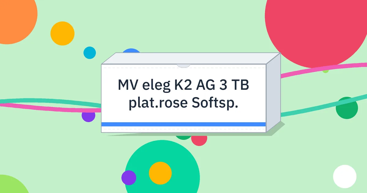 Symbolbild: Packung mit der Aufschrift MV eleg K2 AG 3 TB plat.rose Softsp. (PZN 14698783) – Verfügbarkeit und Bezug in Apotheken in Frankfurt am Main