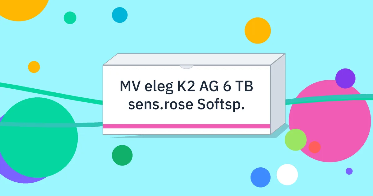 Symbolbild: Packung mit der Aufschrift MV eleg K2 AG 6 TB sens.rose Softsp. (PZN 14699601) – Verfügbarkeit und Bezug in Apotheken in Frankfurt am Main