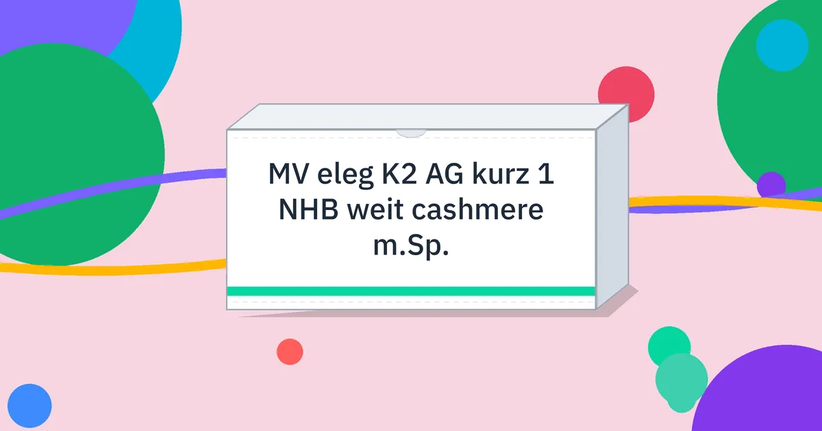 Symbolbild: Packung mit der Aufschrift MV eleg K2 AG kurz 1 NHB weit cashmere m.Sp. (PZN 15714171) – Verfügbarkeit und Bezug in Apotheken in Frankfurt am Main