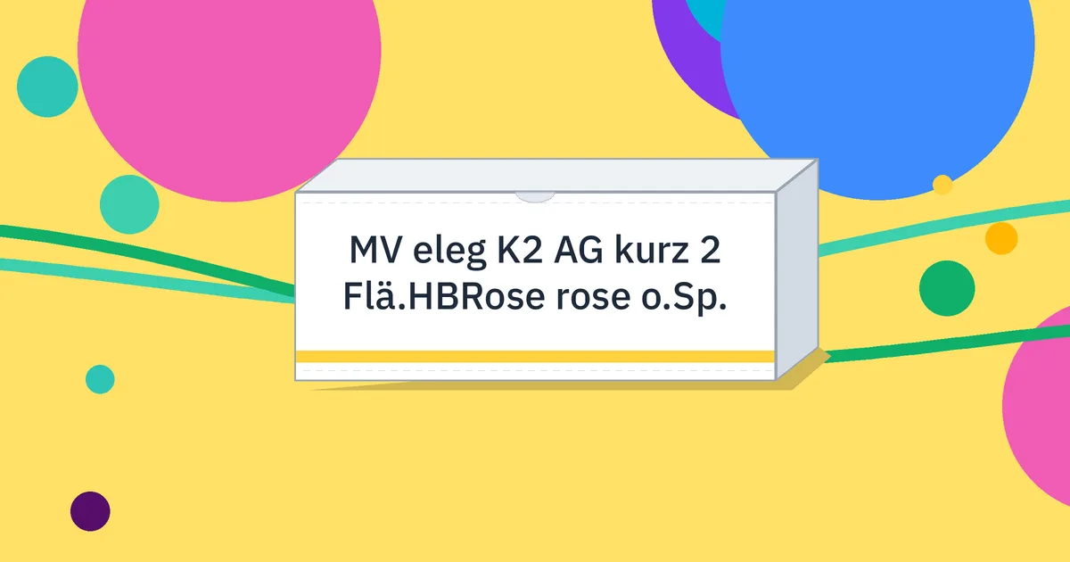 Symbolbild: Packung mit der Aufschrift MV eleg K2 AG kurz 2 Flä.HBRose rose o.Sp. (PZN 15703865) – Verfügbarkeit und Bezug in Apotheken in Frankfurt am Main