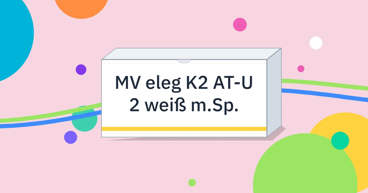Symbolbild: Packung mit der Aufschrift MV eleg K2 AT-U 2 weiß m.Sp. (PZN 00314419) – Verfügbarkeit und Bezug in Apotheken in Frankfurt am Main