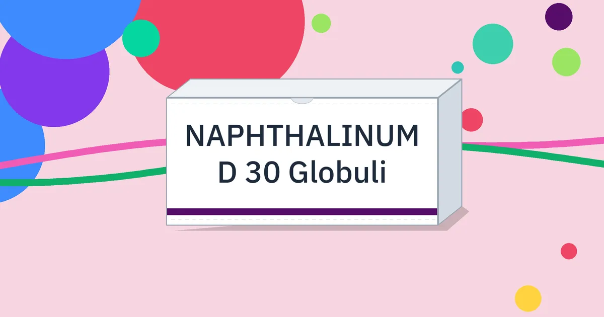Symbolbild: Packung mit der Aufschrift NAPHTHALINUM D 30 Globuli (PZN 19717255) – Verfügbarkeit und Bezug in Apotheken in Frankfurt am Main