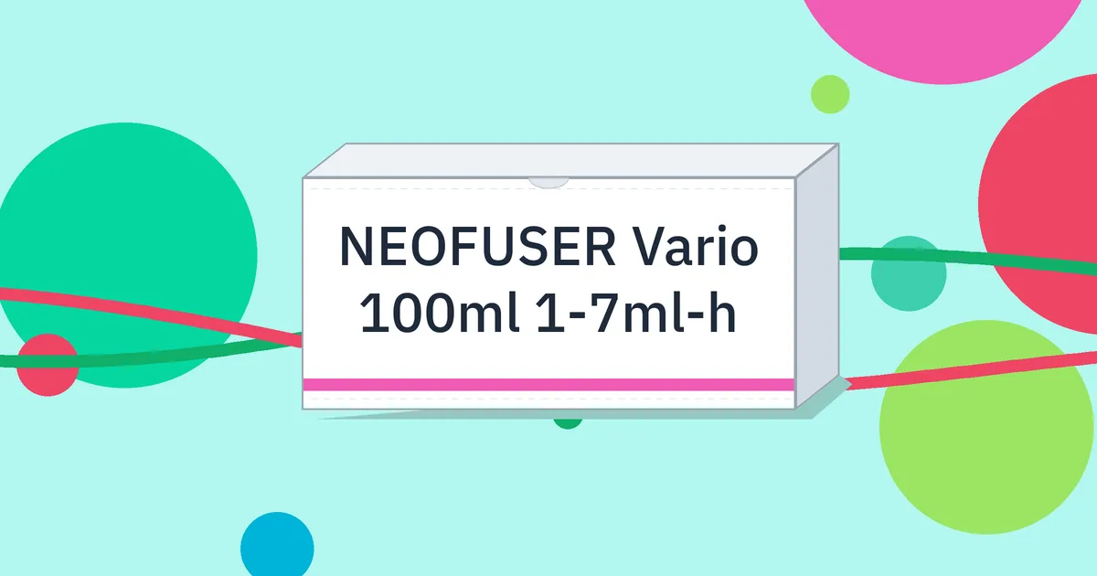 Symbolbild: Packung mit der Aufschrift NEOFUSER Vario 100ml 1-7ml-h (PZN 16512417) – Verfügbarkeit und Bezug in Apotheken in Frankfurt am Main