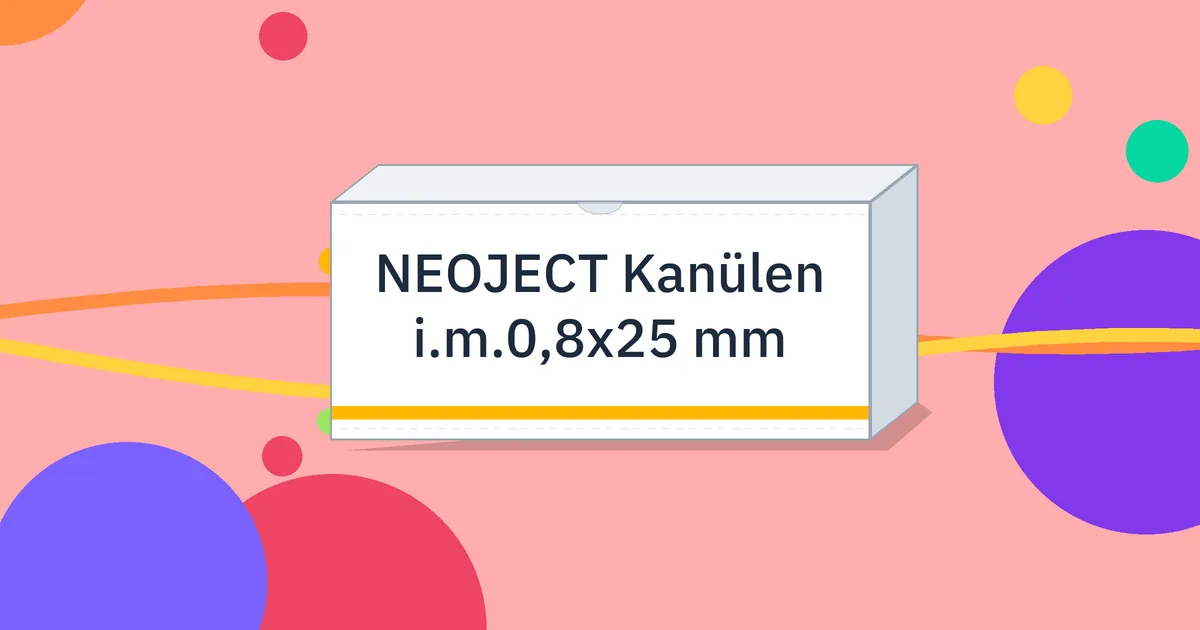 Symbolbild: Packung mit der Aufschrift NEOJECT Kanülen i.m.0,8x25 mm (PZN 03525513) – Verfügbarkeit und Bezug in Apotheken in Frankfurt am Main