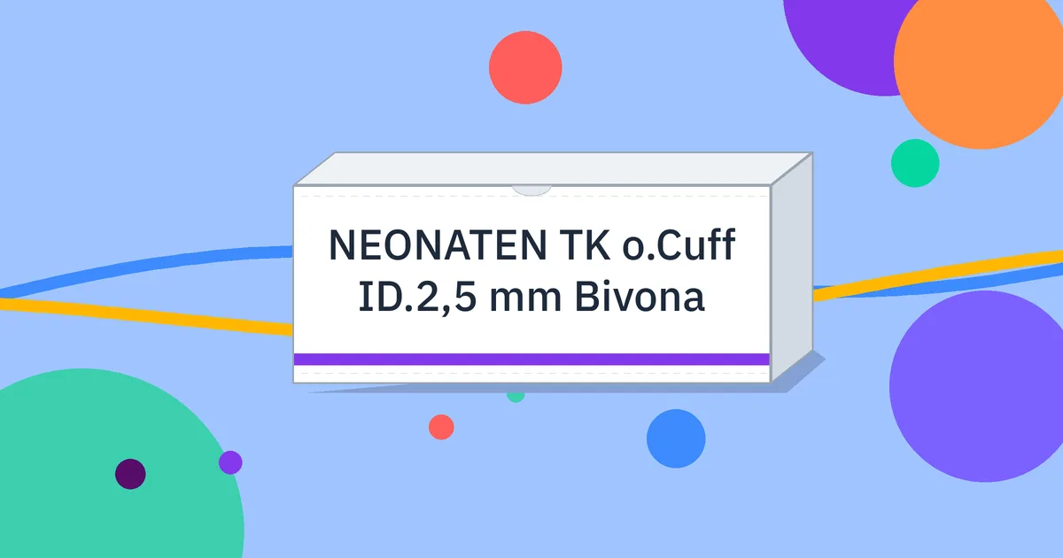 Symbolbild: Packung mit der Aufschrift NEONATEN TK o.Cuff ID.2,5 mm Bivona (PZN 02256086) – Verfügbarkeit und Bezug in Apotheken in Frankfurt am Main