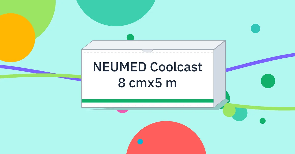 Symbolbild: Packung mit der Aufschrift NEUMED Coolcast 8 cmx5 m (PZN 10143580) – Verfügbarkeit und Bezug in Apotheken in Frankfurt am Main