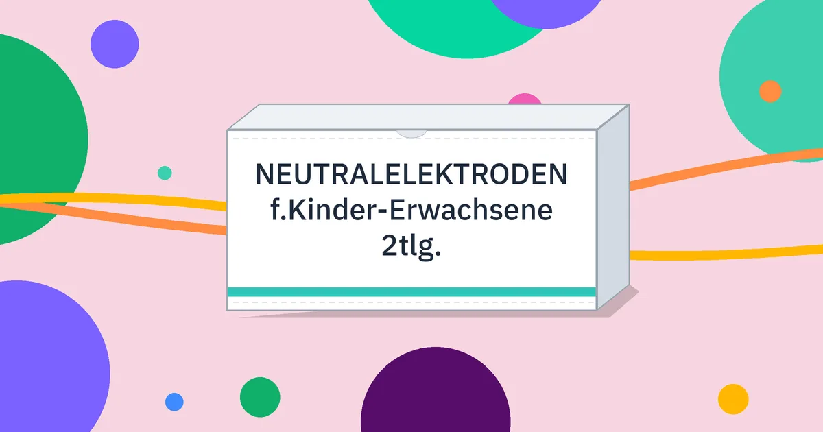Symbolbild: Packung mit der Aufschrift NEUTRALELEKTRODEN f.Kinder-Erwachsene 2tlg. (PZN 15740412) – Verfügbarkeit und Bezug in Apotheken in Frankfurt am Main
