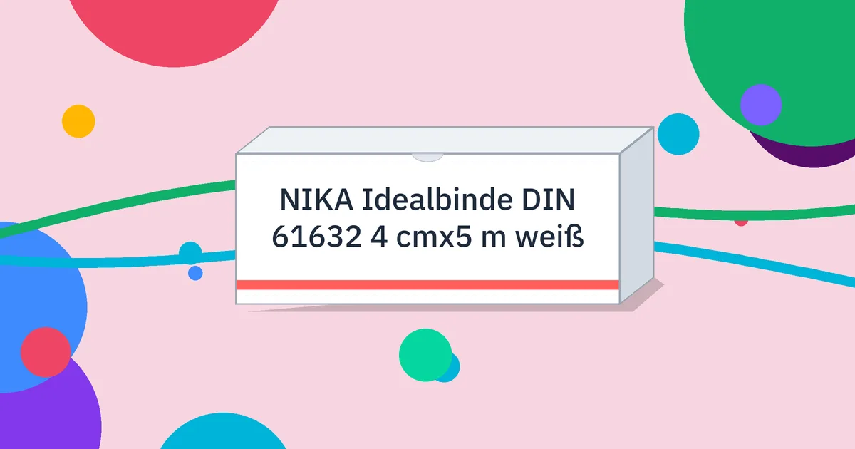 Symbolbild: Packung mit der Aufschrift NIKA Idealbinde DIN 61632 4 cmx5 m weiß (PZN 18171110) – Verfügbarkeit und Bezug in Apotheken in Frankfurt am Main