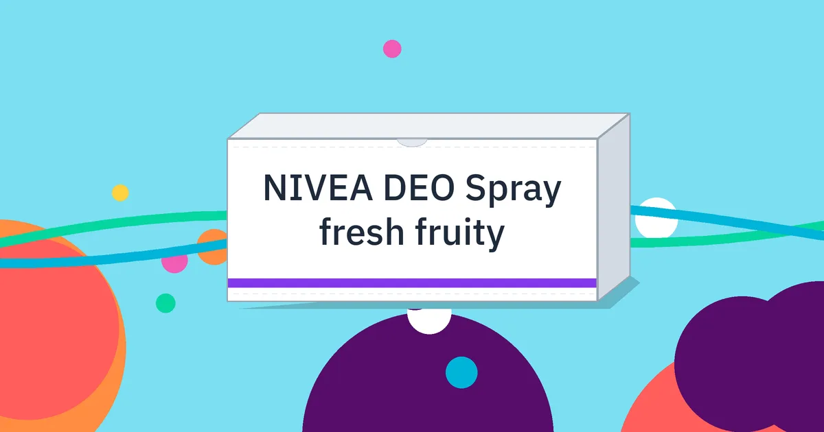Symbolbild: Packung mit der Aufschrift NIVEA DEO Spray fresh fruity (PZN 14368643) – Verfügbarkeit und Bezug in Apotheken in Frankfurt am Main