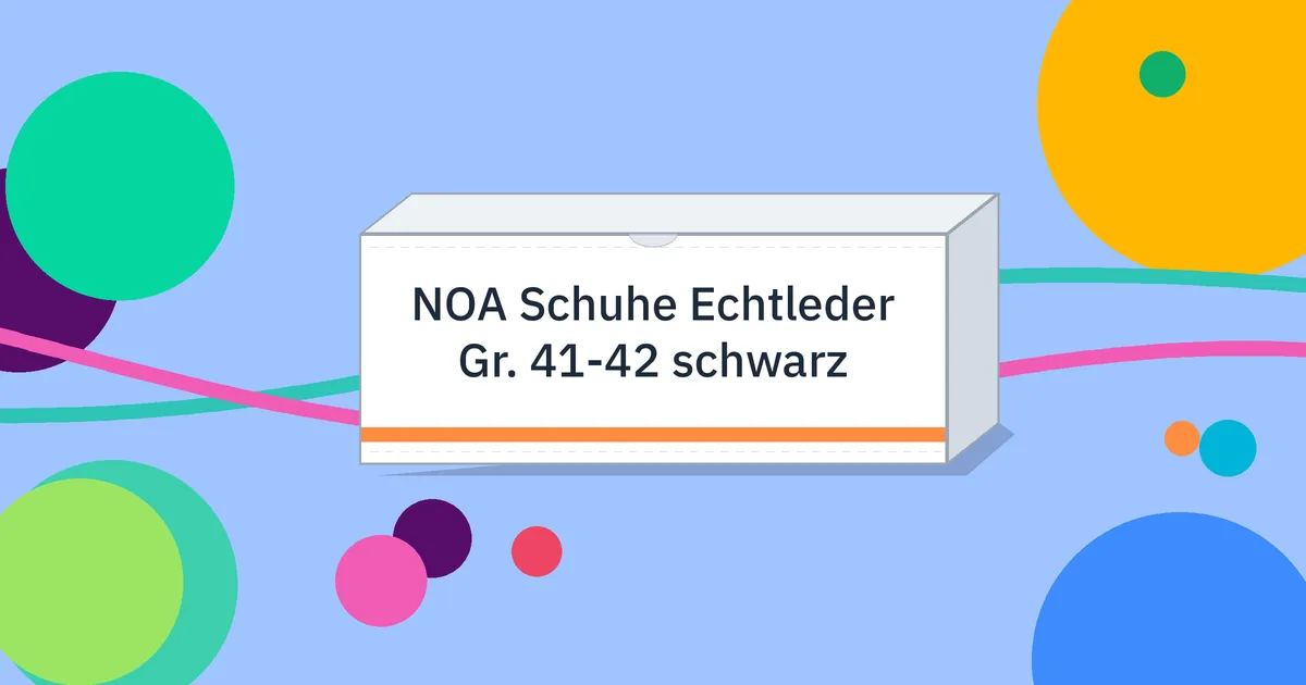 Symbolbild: Packung mit der Aufschrift NOA Schuhe Echtleder Gr. 41-42 schwarz (PZN 20342079) – Verfügbarkeit und Bezug in Apotheken in Frankfurt am Main