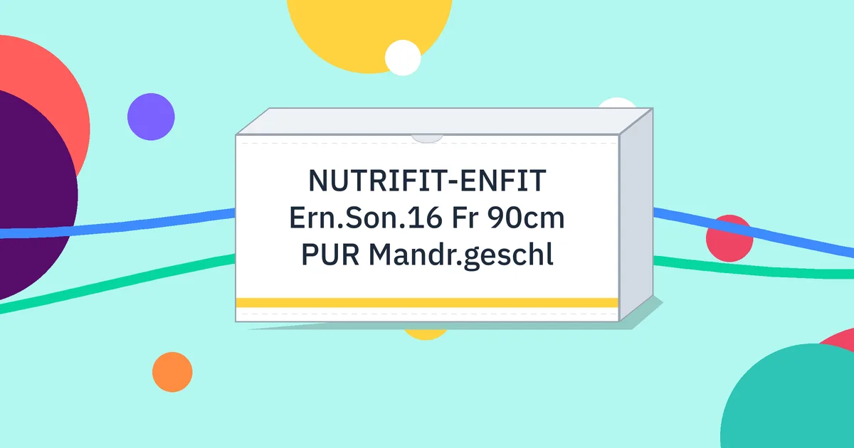 Symbolbild: Packung mit der Aufschrift NUTRIFIT-ENFIT Ern.Son.16 Fr 90cm PUR Mandr.geschl (PZN 14174034) – Verfügbarkeit und Bezug in Apotheken in Frankfurt am Main