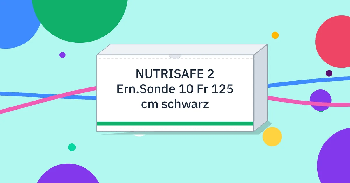 Symbolbild: Packung mit der Aufschrift NUTRISAFE 2 Ern.Sonde 10 Fr 125 cm schwarz (PZN 20066159) – Verfügbarkeit und Bezug in Apotheken in Frankfurt am Main