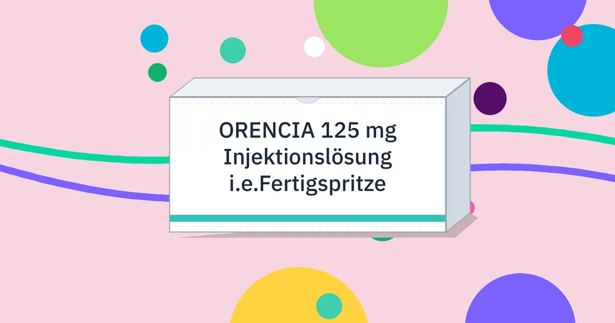 Symbolbild: Packung mit der Aufschrift ORENCIA 125 mg Injektionslösung i.e.Fertigspritze (PZN 12552874) – Verfügbarkeit und Bezug in Apotheken in Frankfurt am Main