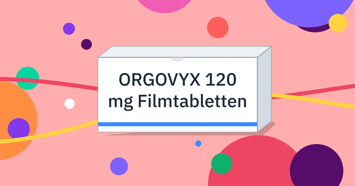 Symbolbild: Packung mit der Aufschrift ORGOVYX 120 mg Filmtabletten (PZN 19892076) – Verfügbarkeit und Bezug in Apotheken in Frankfurt am Main