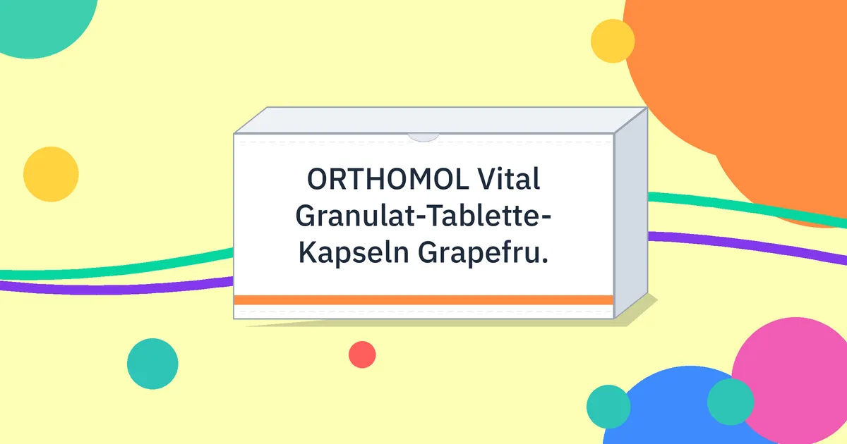 Symbolbild: Packung mit der Aufschrift ORTHOMOL Vital Granulat-Tablette-Kapseln Grapefru. (PZN 20182718) – Verfügbarkeit und Bezug in Apotheken in Frankfurt am Main