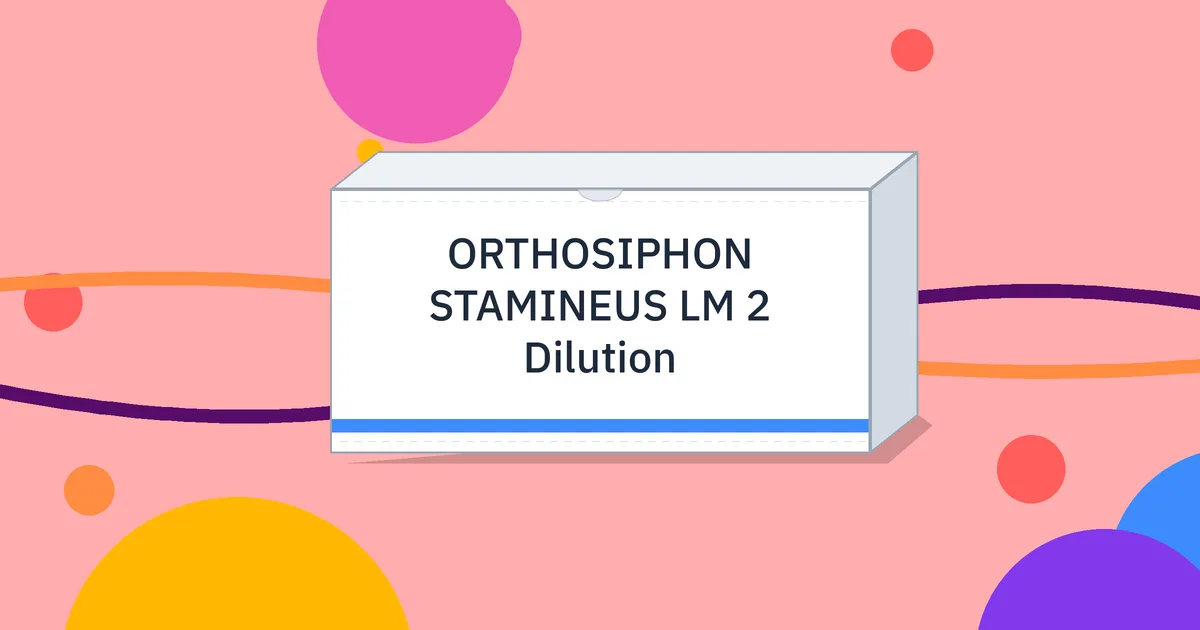 Symbolbild: Packung mit der Aufschrift ORTHOSIPHON STAMINEUS LM 2 Dilution (PZN 13627901) – Verfügbarkeit und Bezug in Apotheken in Frankfurt am Main