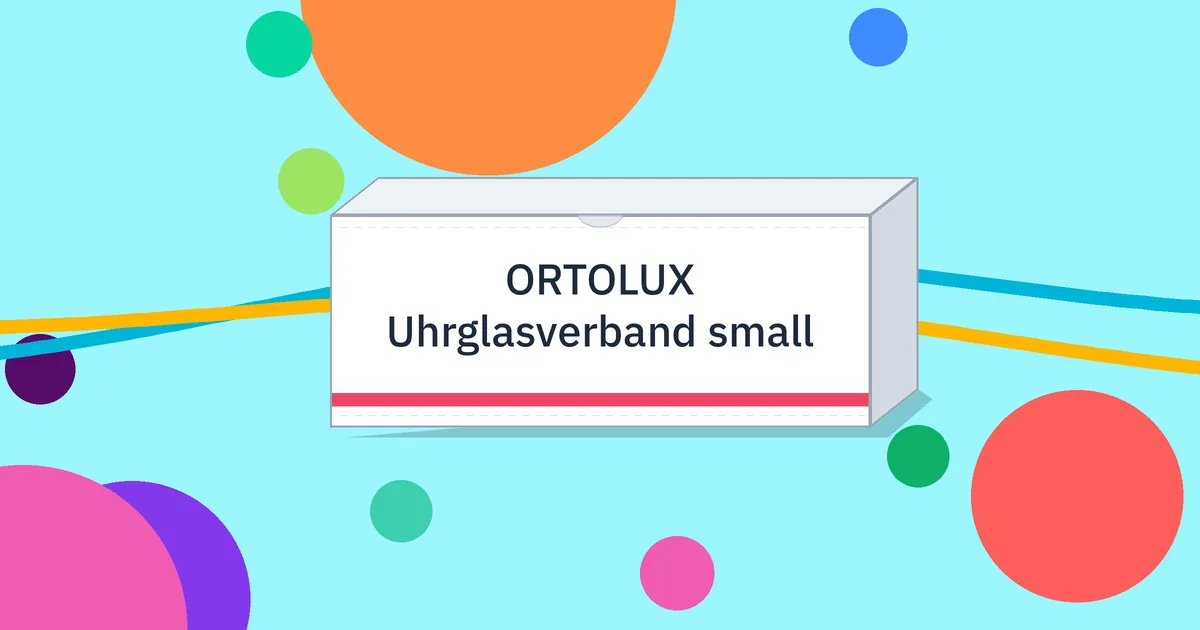Symbolbild: Packung mit der Aufschrift ORTOLUX Uhrglasverband small (PZN 02242397) – Verfügbarkeit und Bezug in Apotheken in Frankfurt am Main