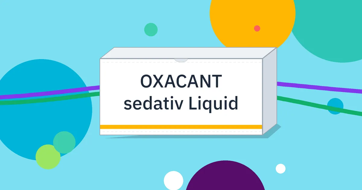Symbolbild: Packung mit der Aufschrift OXACANT sedativ Liquid (PZN 09295391) – Verfügbarkeit und Bezug in Apotheken in Frankfurt am Main
