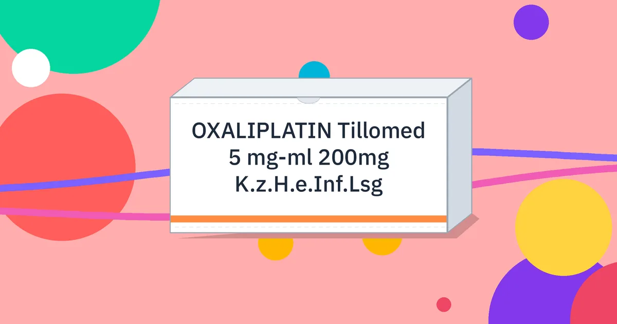 Symbolbild: Packung mit der Aufschrift OXALIPLATIN Tillomed 5 mg-ml 200mg K.z.H.e.Inf.Lsg (PZN 15616362) – Verfügbarkeit und Bezug in Apotheken in Frankfurt am Main