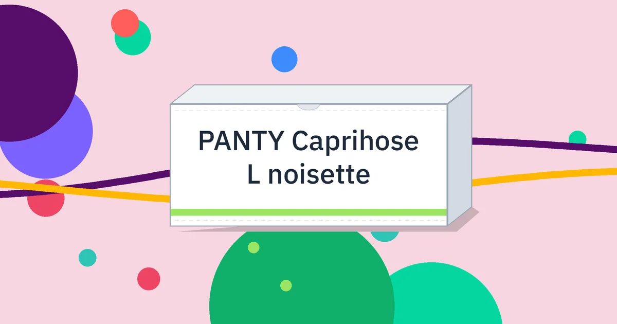Symbolbild: Packung mit der Aufschrift PANTY Caprihose L noisette (PZN 16191373) – Verfügbarkeit und Bezug in Apotheken in Frankfurt am Main