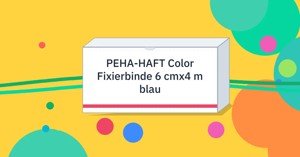 Symbolbild: Packung mit der Aufschrift PEHA-HAFT Color Fixierbinde 6 cmx4 m blau (PZN 15878866) – Verfügbarkeit und Bezug in Apotheken in Frankfurt am Main