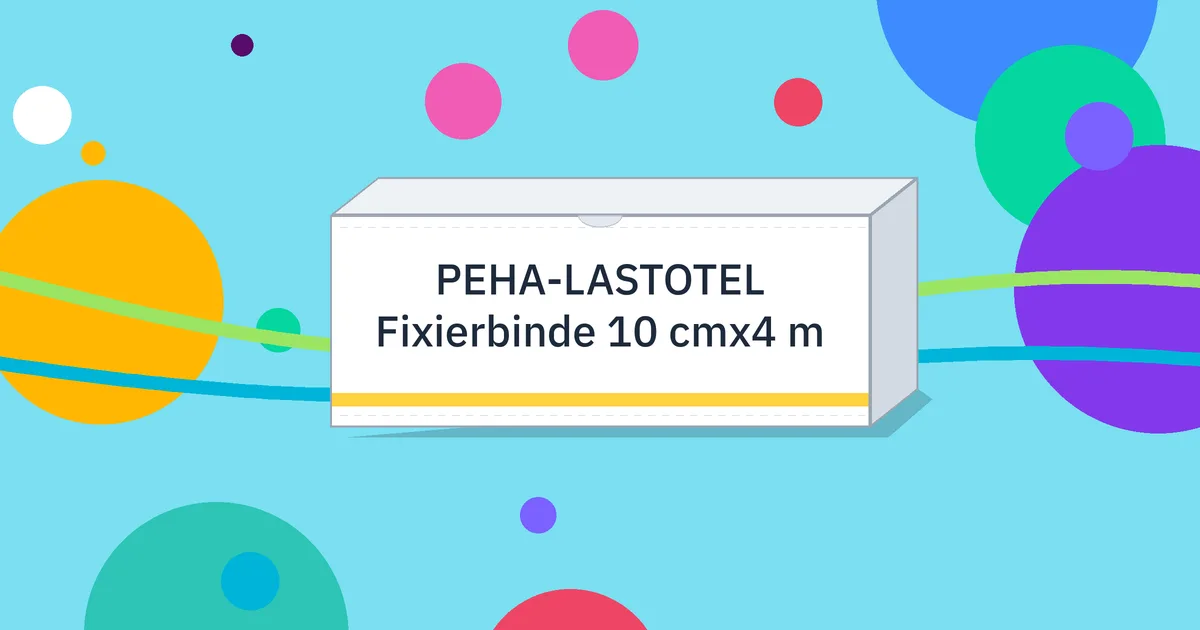 Symbolbild: Packung mit der Aufschrift PEHA-LASTOTEL Fixierbinde 10 cmx4 m (PZN 10069470) – Verfügbarkeit und Bezug in Apotheken in Frankfurt am Main
