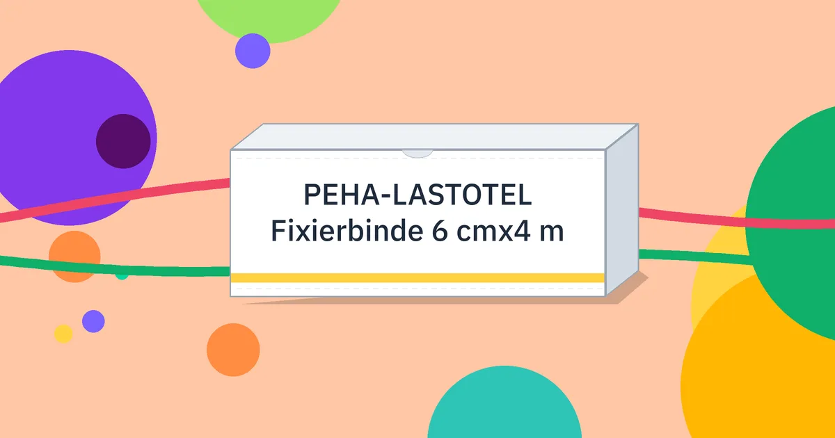 Symbolbild: Packung mit der Aufschrift PEHA-LASTOTEL Fixierbinde 6 cmx4 m (PZN 20168463) – Verfügbarkeit und Bezug in Apotheken in Frankfurt am Main