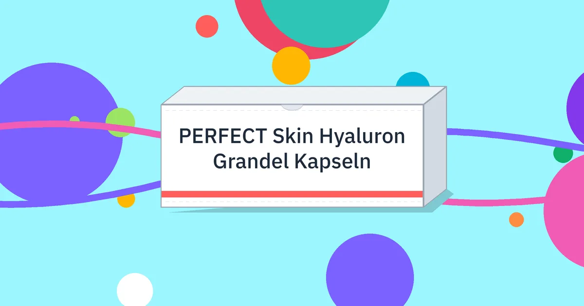 Symbolbild: Packung mit der Aufschrift PERFECT Skin Hyaluron Grandel Kapseln (PZN 09911855) – Verfügbarkeit und Bezug in Apotheken in Frankfurt am Main
