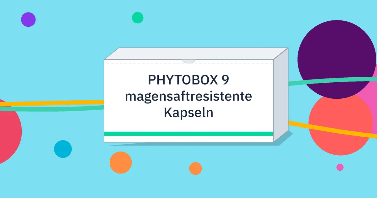 Symbolbild: Packung mit der Aufschrift PHYTOBOX 9 magensaftresistente Kapseln (PZN 19108705) – Verfügbarkeit und Bezug in Apotheken in Frankfurt am Main