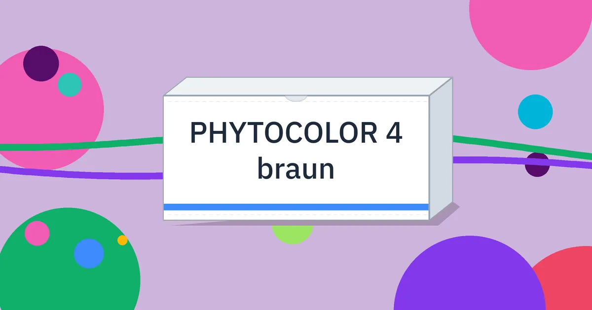 Symbolbild: Packung mit der Aufschrift PHYTOCOLOR 4 braun (PZN 18427963) – Verfügbarkeit und Bezug in Apotheken in Frankfurt am Main